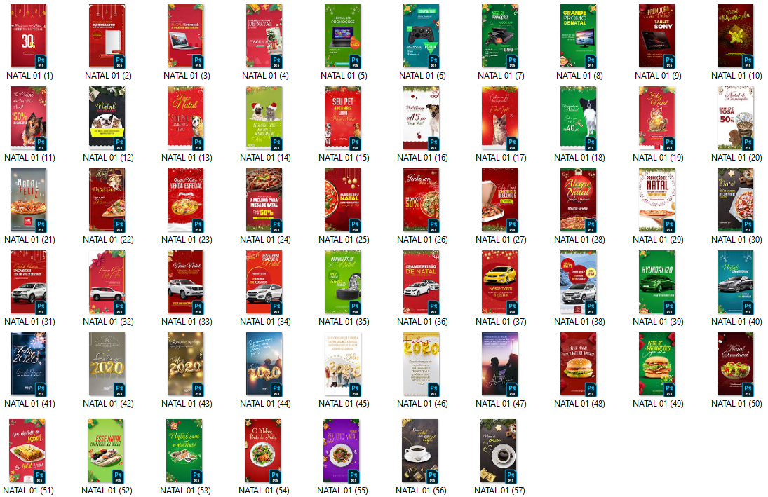 NATAL 01 – 120 TEMPLATES PSD - Mega Pack do Designer Legacy