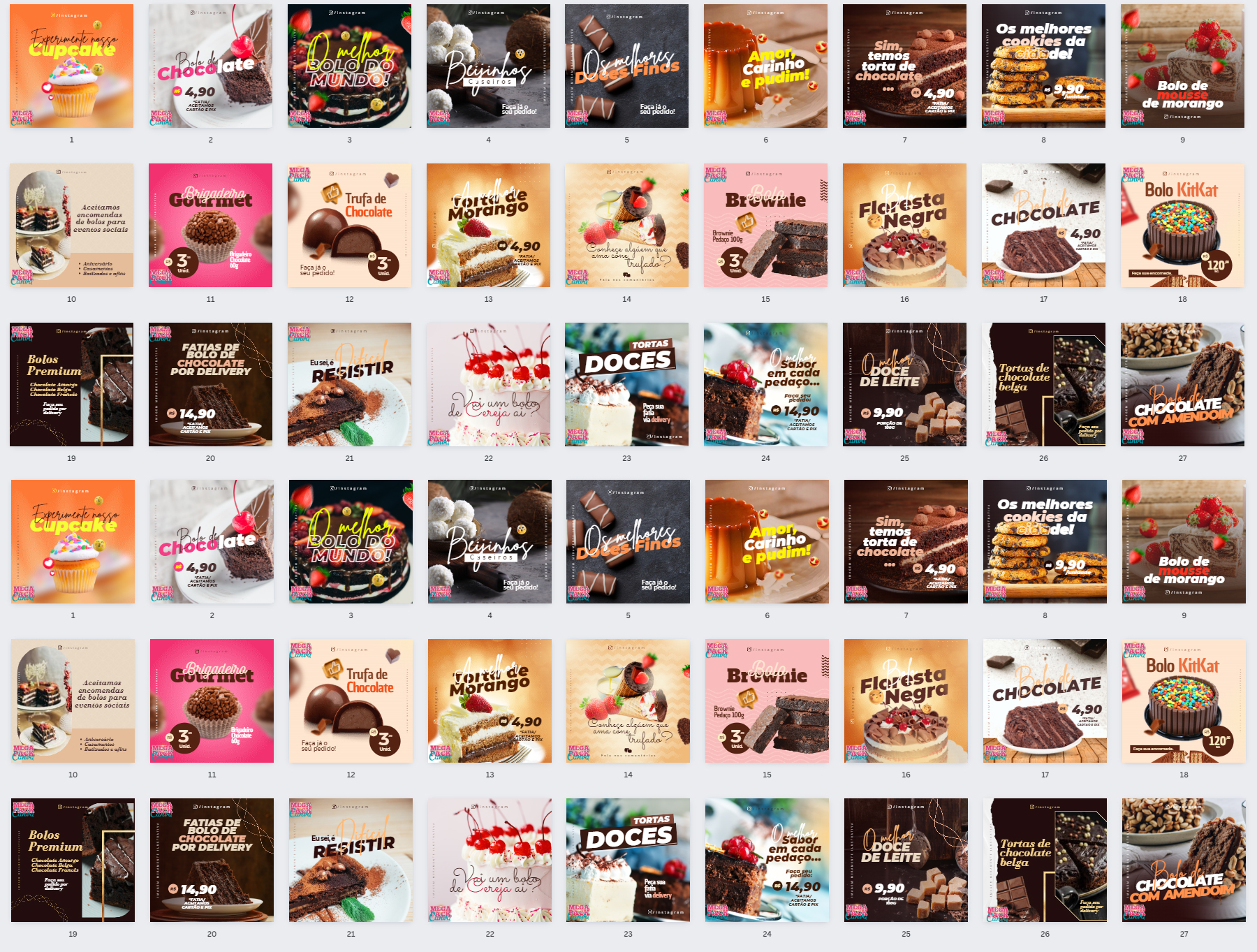 Confeitaria 01 77 Templates Canva Mega Pack Do Designer Legacy 5087