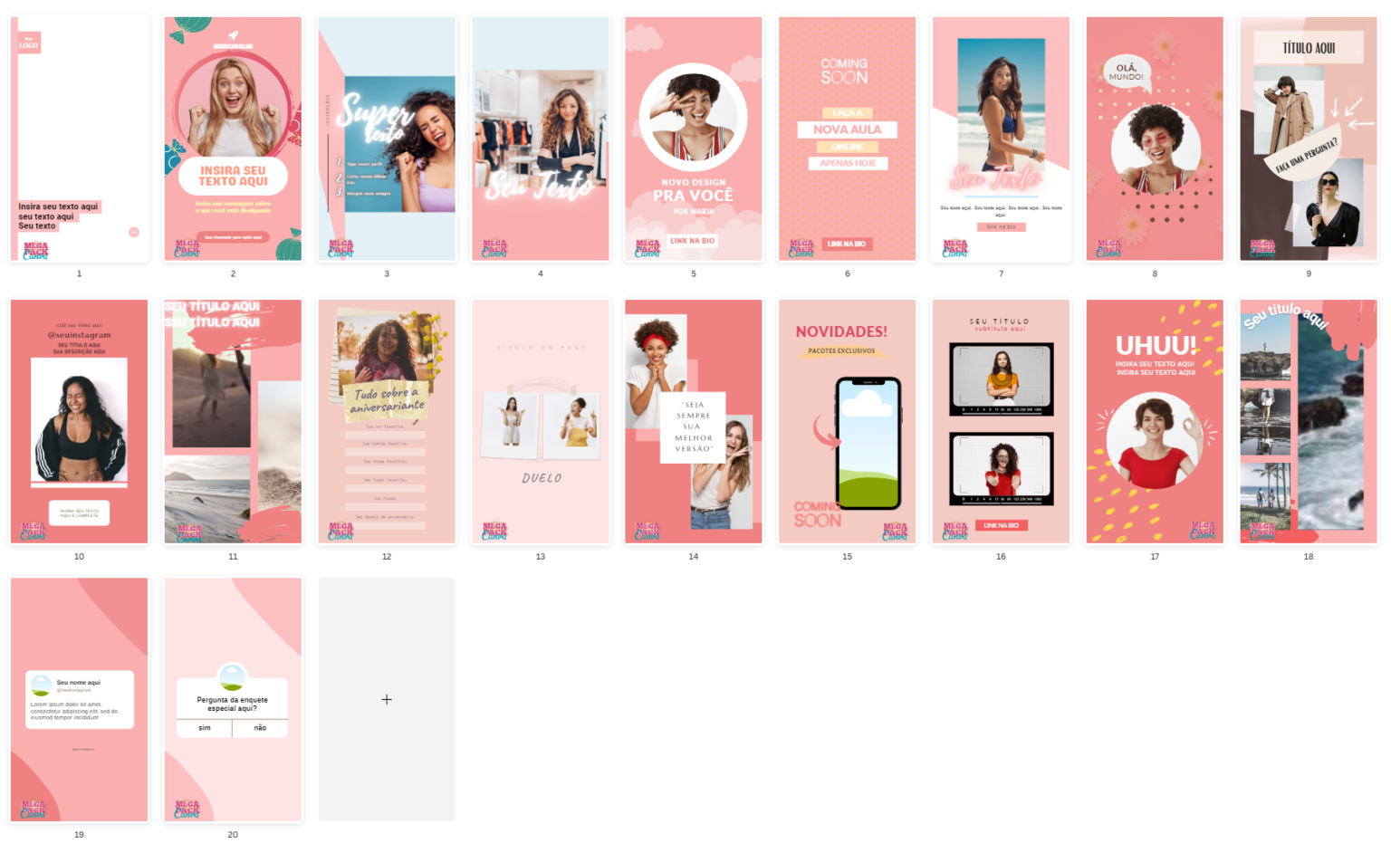 CAPAS PARA REELS E IGTV 01 – 20 TEMPLATES CANVA - Mega Pack do Designer ...