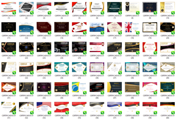 CERTIFICADOS 01 – 250 VETORES COREL - Mega Pack do Designer Legacy