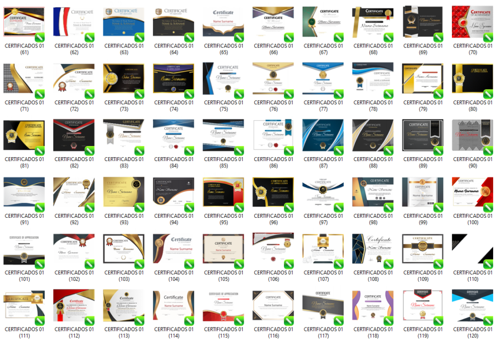 CERTIFICADOS 01 – 250 VETORES COREL - Mega Pack do Designer Legacy