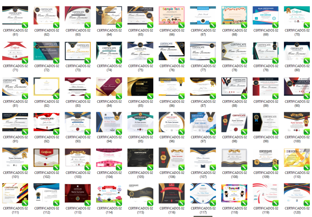 CERTIFICADOS 01 – 250 VETORES COREL - Mega Pack do Designer Legacy