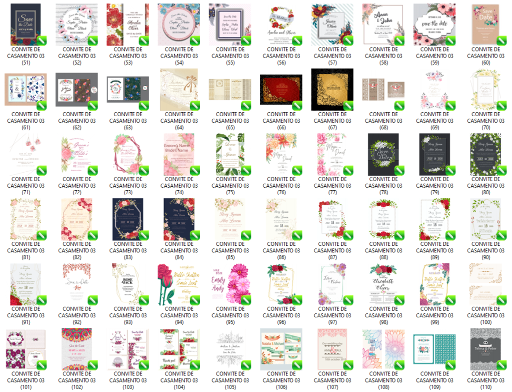 CONVITES DE CASAMENTO 01 – 1.299 VETORES COREL - Mega Pack do Designer ...