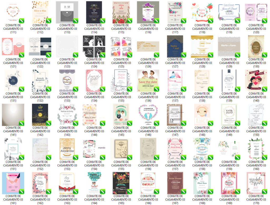 CONVITES DE CASAMENTO 01 – 1.299 VETORES COREL - Mega Pack do Designer ...