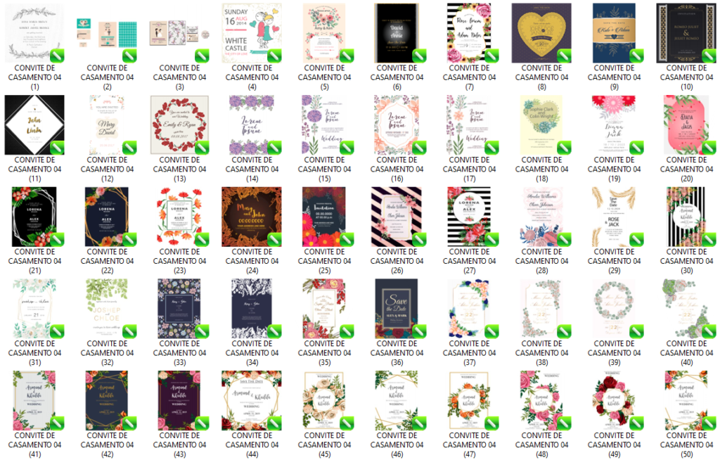 CONVITES DE CASAMENTO 01 – 1.299 VETORES COREL - Mega Pack do Designer ...