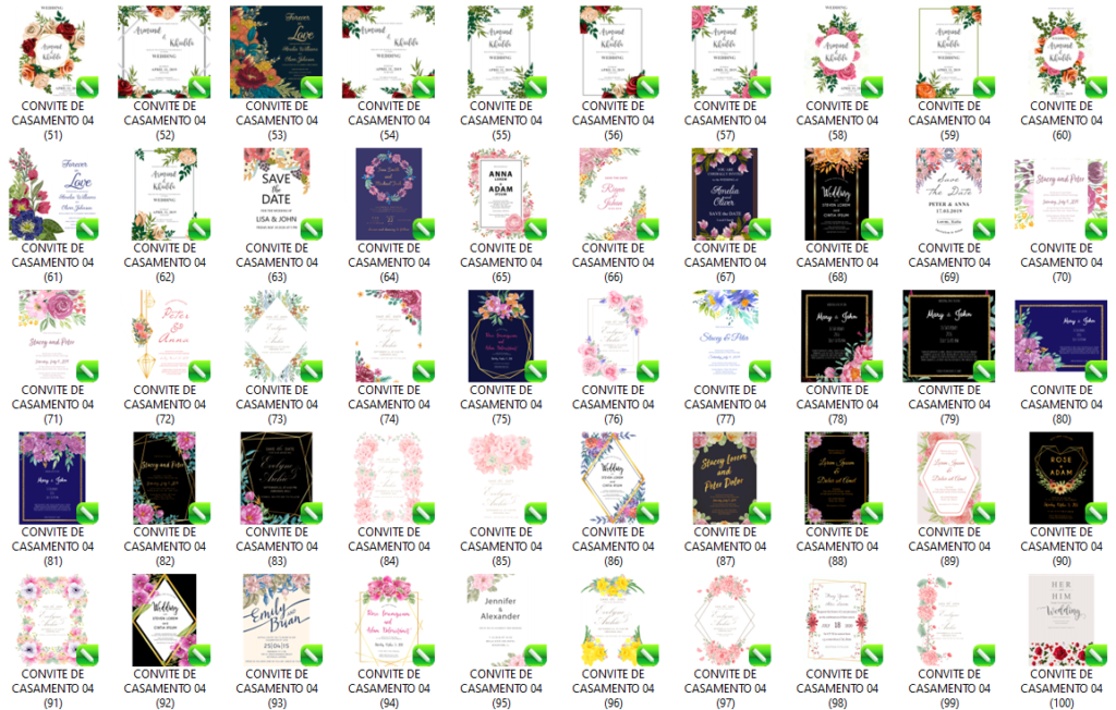 CONVITES DE CASAMENTO 01 – 1.299 VETORES COREL - Mega Pack do Designer ...