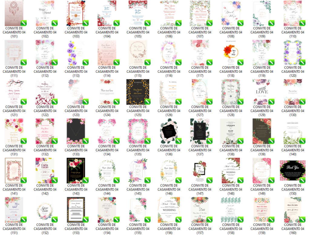 CONVITES DE CASAMENTO 01 – 1.299 VETORES COREL - Mega Pack do Designer ...