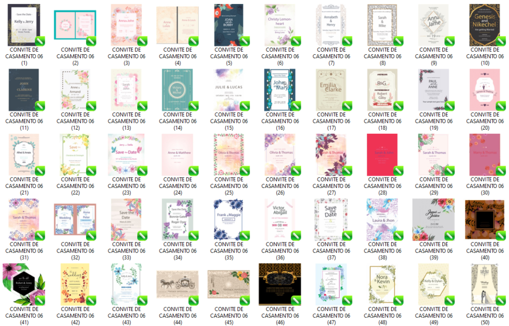 CONVITES DE CASAMENTO 01 – 1.299 VETORES COREL - Mega Pack do Designer ...