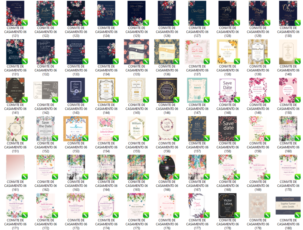 CONVITES DE CASAMENTO 01 – 1.299 VETORES COREL - Mega Pack do Designer ...