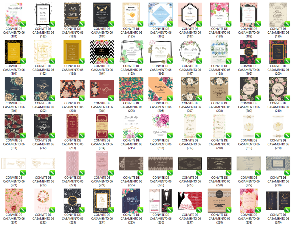 CONVITES DE CASAMENTO 01 – 1.299 VETORES COREL - Mega Pack do Designer ...