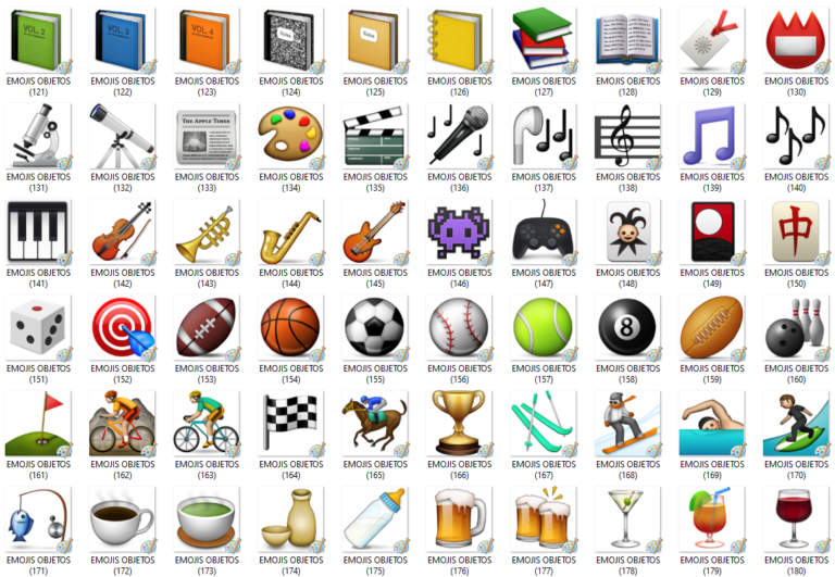 EMOJIS OBJETOS 01 – 230 IMAGENS PNG - Mega Pack do Designer Legacy