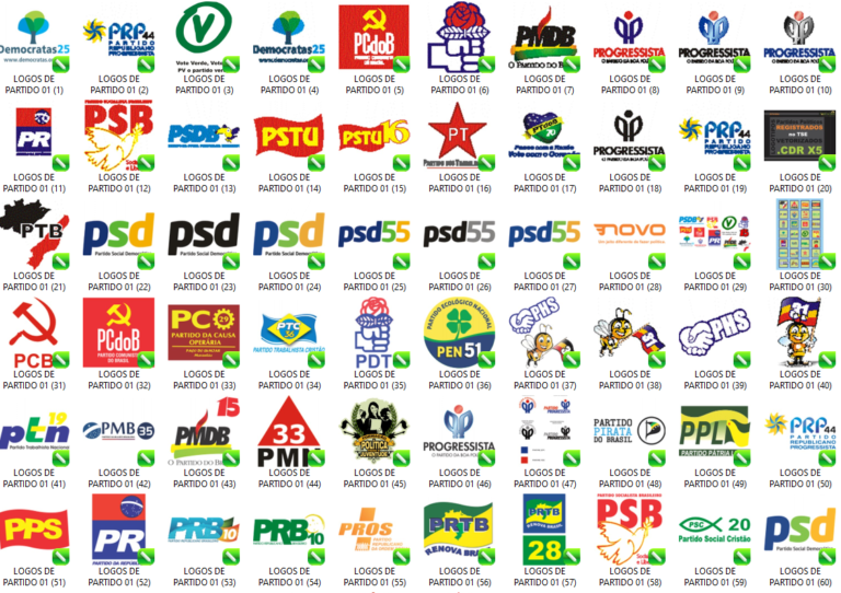 LOGOS DE PARTIDO 01 – 75 VETORES COREL - Mega Pack do Designer Legacy