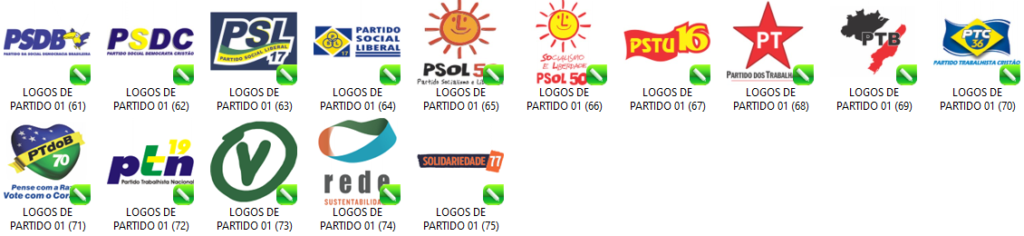 LOGOS DE PARTIDO 01 – 75 VETORES COREL - Mega Pack do Designer Legacy