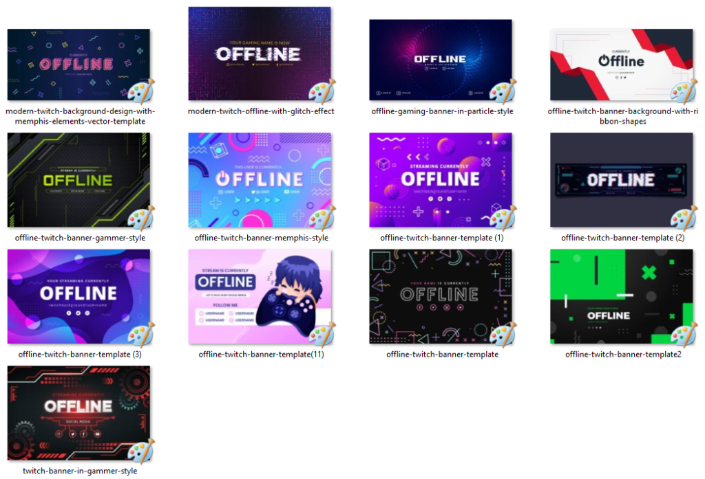 OFFLINE BANNER 01 – 29 VETORES AI E EPS - Mega Pack do Designer Legacy