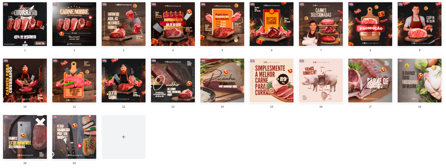 AÇougue 01 80 Templates Canva Mega Pack Do Designer Legacy 5345