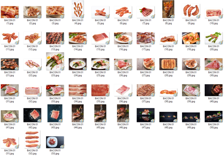 BACON 01 – 53 IMAGENS JPG HD - Mega Pack do Designer Legacy